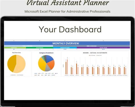 Virtual Assistant Organiser Weekly Excel Spreadsheet Track Hours