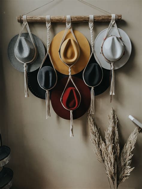 Macrame Hat Holder Hat Hanger Hat Decor Etsy Hat Hanger Macrame