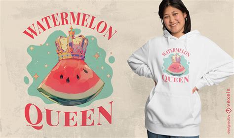 Watermelon Queen T Shirt Design Psd Editable Template