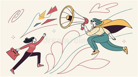 Person Speaking Loudly Into A Megaphone With Dynamic Sound Waves Vector Design Generative Ai