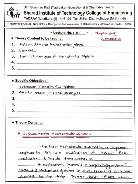 Mechatronics Unit 1 Notes Pdf