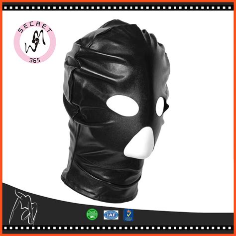4 Leather Mask Fetish Bdsm Black Mouth Eye Slave Hood Sex Product Toy