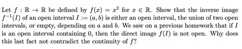 solved let f r → r be defined by f x x2 for x e r show