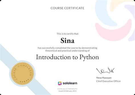 Sina Hosseini On Linkedin First Python Certificate