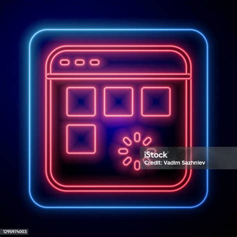 發光霓虹燈 載入資料視窗在藍色背景上隔離進度條圖示向量向量圖形及更多下載圖片 下載 互聯網 儲蓄 Istock