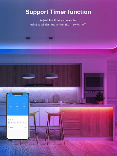 V RGBIC Neon LED Strip Lights With Controller And LED Strip Clips Smart Dreamcolor Flexible