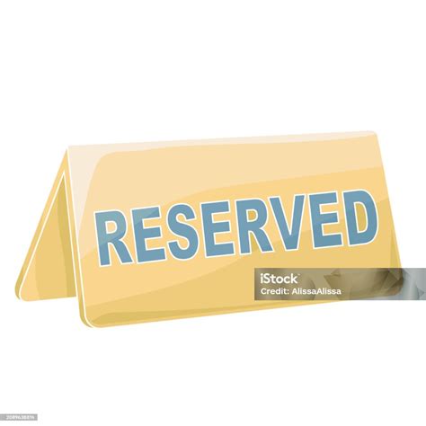 Gold Restaurant Reserved Table Sign Stock Illustration Download Image