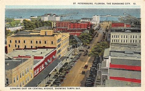 Fl 1920s Florida Central Avenue Looking East To Tampa Bay In St