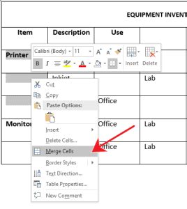 How To Merge Table Cells In MS Word OfficeBeginner
