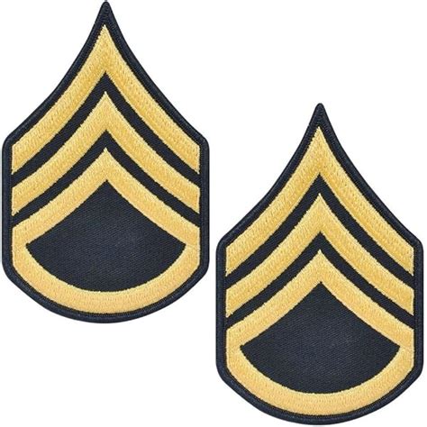 Army Patches Us Army Sergeant E 5 Chevron Patch Black And Gold