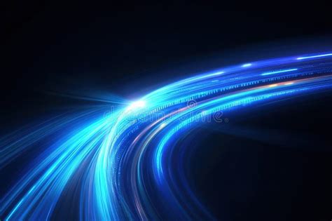 Abstract Blue Binary Code Data Stream Background Futuristic Technology Digital Network Cyber