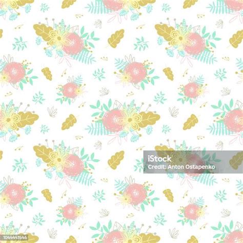 원활한 만화 패턴 요소 손으로 그린 꽃 꽃다발 꽃과 나뭇잎 옷 물건 포장지 선물 카드 및 초대장의 장식 위한 그림 꽃 나무에 대한 스톡 벡터 아트 및 기타 이미지 Istock