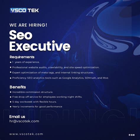 Vscotek Jobopportunity Jobs Jobseekers Seoexecutive Seo Hiringnow Vsco Tek Pvt Ltd