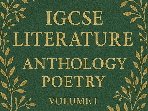 Igcse Edexcel Literature 4et1 Poetry Anthology Volume I Teaching Resources