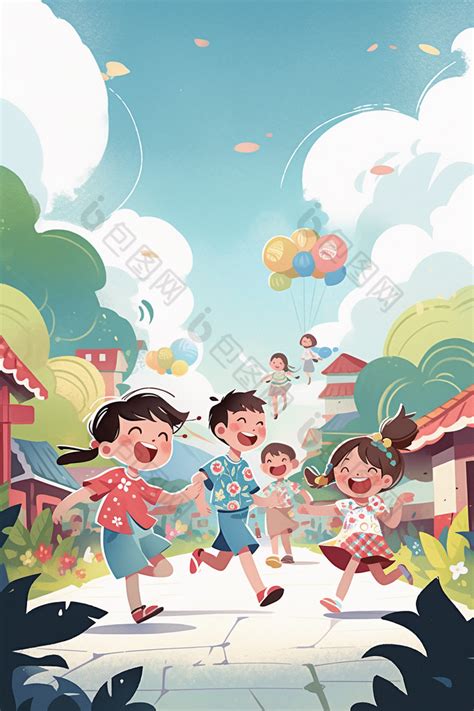 六一儿童节插画高清图片下载 包图网