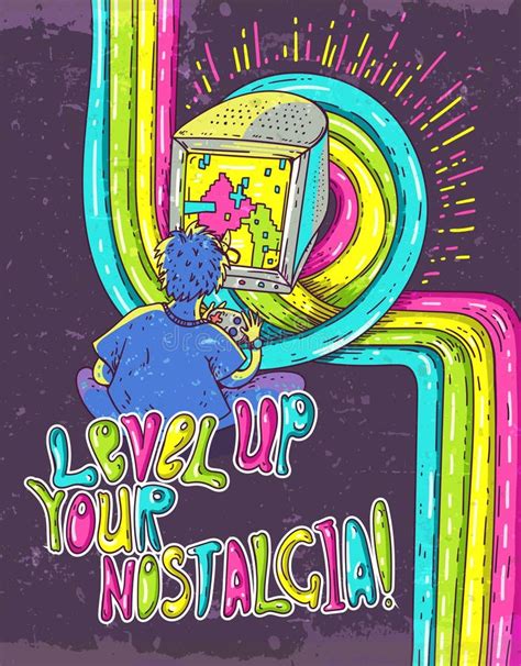 Retro Gaming In The 80s Nostalgic Vector Illustration Of Classic