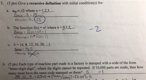 Solved 5 5 Pts Give A Recursive Definition With Initial
