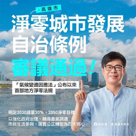 高雄「淨零城市發展自治條例」審議通過 氣候變遷因應法公布以來首部地方淨零法規 蕃新聞