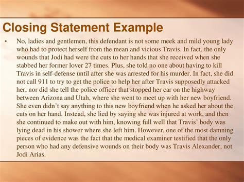 Closing Statement Example