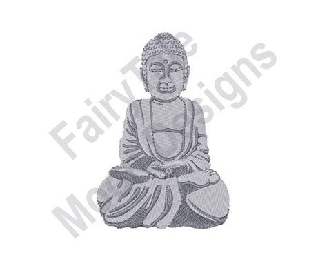 Buddha Statue Machine Embroidery Design Meditation Buddha Statue