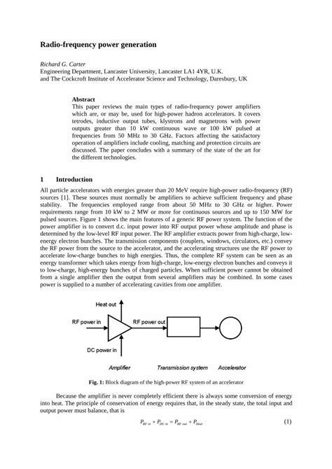 Pdf Radio Frequency Power Generation Dokumentips