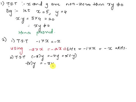 Solved Using Field Axioms Prove The Following Theorems I If X And