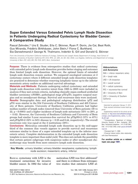Pdf Super Extended Versus Extended Pelvic Lymph Node Dissection In Patients Undergoing Radical