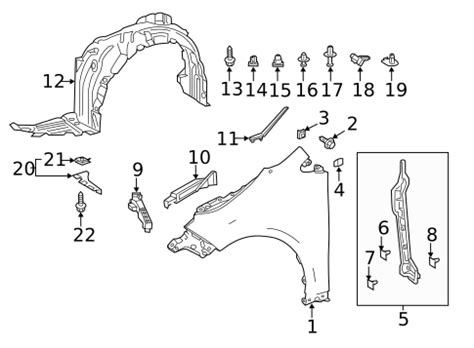 Fender And Components For 2021 Toyota Corolla Toyota Parts Center