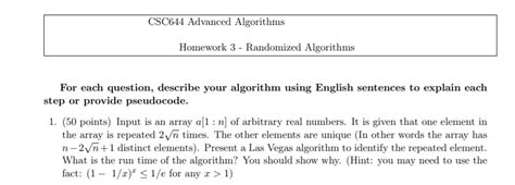 Solved For Each Question Describe Your Algorithm Using