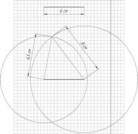 побудувати трикутник зі сторонами 6см 6 5см 8 см описати навколо нього коло знайти радіус