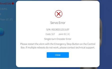 single turn encoder error on xarm7 robot xarm 850 troubleshooting