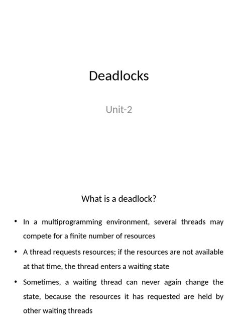 Unit 2 Deadlocks Pdf Thread Computing Computer Science