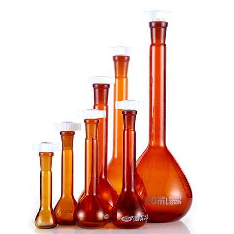 5ml Brown Lab Borosilicate Glass Volumetric Flask Grandado