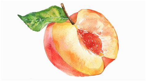 Premium Photo A Drawing Of A Red Apple With A Green Leaf On It