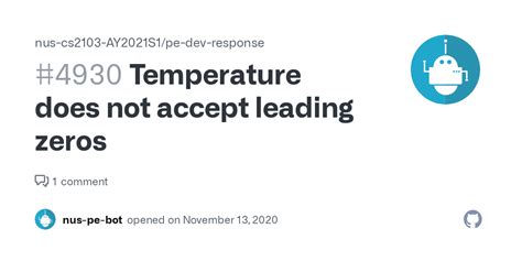 Temperature Does Not Accept Leading Zeros · Issue 4930 · Nus Cs2103
