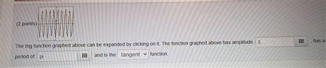 Solved Points The Trig Function Graphed Above Can Be Chegg Com