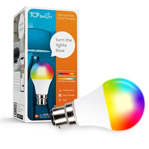 TCP Smart Wifi Classic Light Bulb Colours Cool To Warm White BC TCP