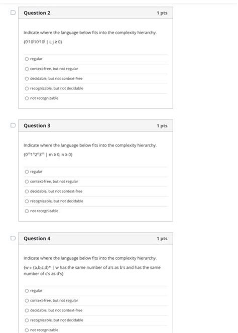 Solved Indicate Where The Language Below Fits Into The