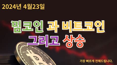 밈코인 비트코인 그리고 상승 시작점 Youtube