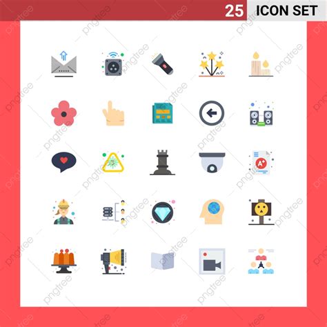 Mobile Ui Interface Vector Hd Images Mobile Interface Flat Color Set Of 25 Pictograms Of Candle