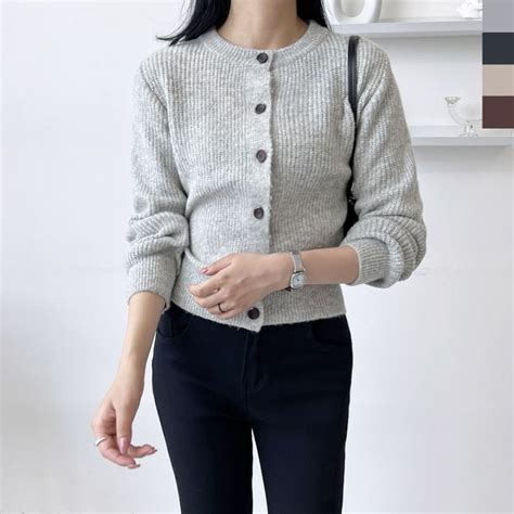 유투미월드 ♥국내 생산♥ 당일 출고 여자부드러운라운드 니트가디건