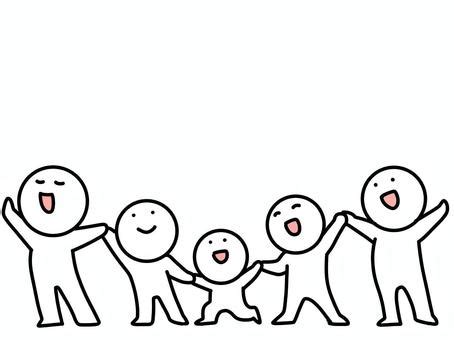 Free Vectors Five Stick Figures Holding Hands