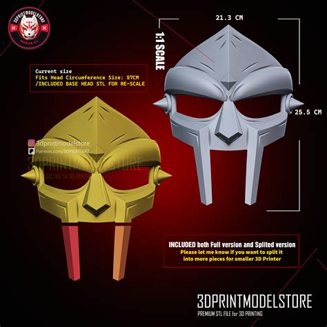 🎃 Mf Doom Mask Metal Face Gladiator Cosplay Halloween Props・ 3d File