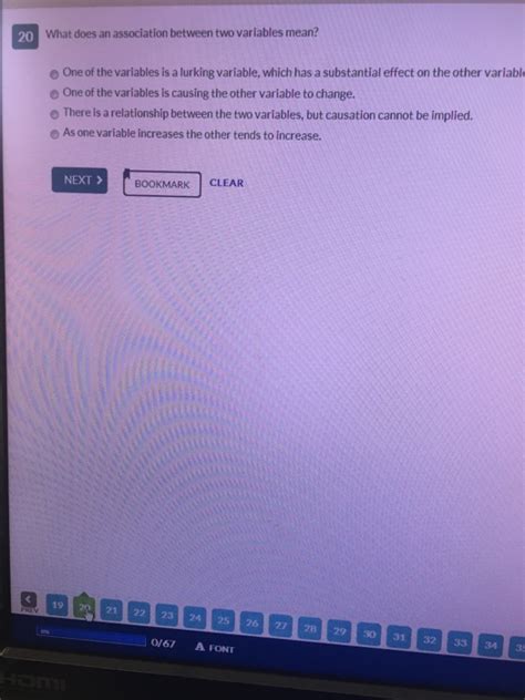 Solved What Does An Association Between Two Variables Mean