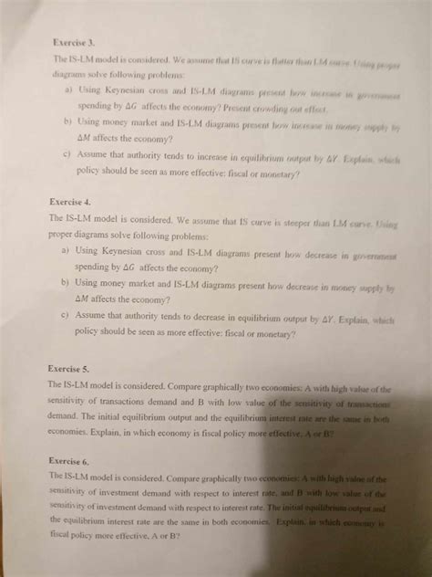 [solved] Exercise 1 The Is Lm Model Is Considered Using