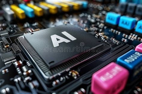 Ai Circuit Board With Glowing Microchip Digital Art Technology Innovation Artificial