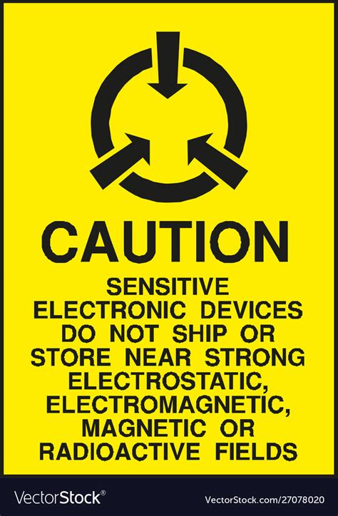 Caution Electrostatic Sensitive Devices Sign Vector Image