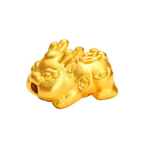 3d硬金999足金女男小黄金貔貅招财宝宝单个转运珠纯金宝宝手链虎窝淘