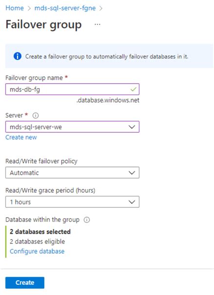 Azure Sql Database Change Primary Region For Failover Group