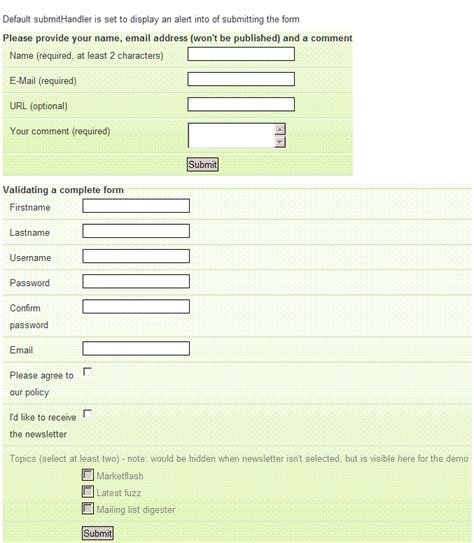Jquery Validation Plugin